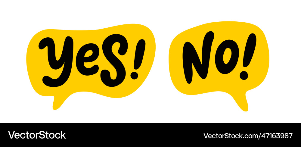 Yes no icon logo word no text on talk shape Vector Image