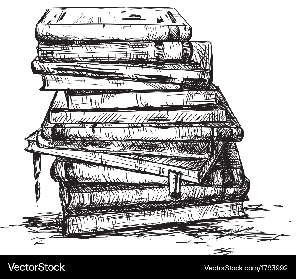 A pile of books Royalty Free Vector Image - VectorStock