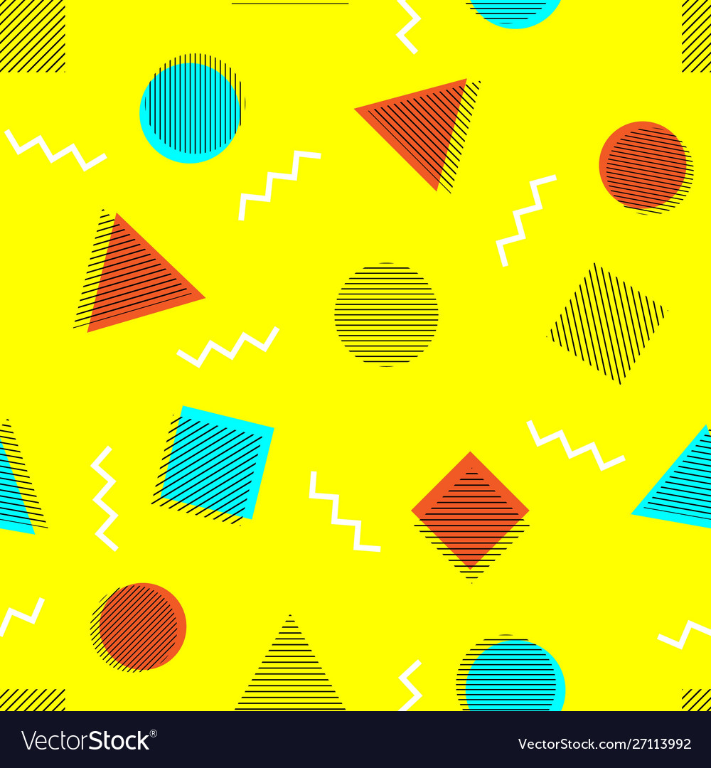 Abstract memphis style seamless pattern Royalty Free Vector