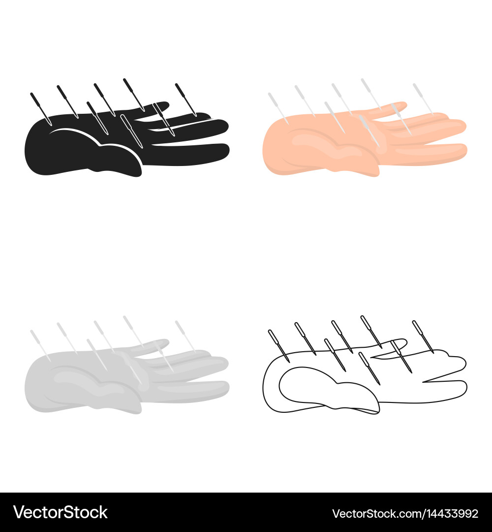 Acupuncture icon cartoon single medicine Vector Image