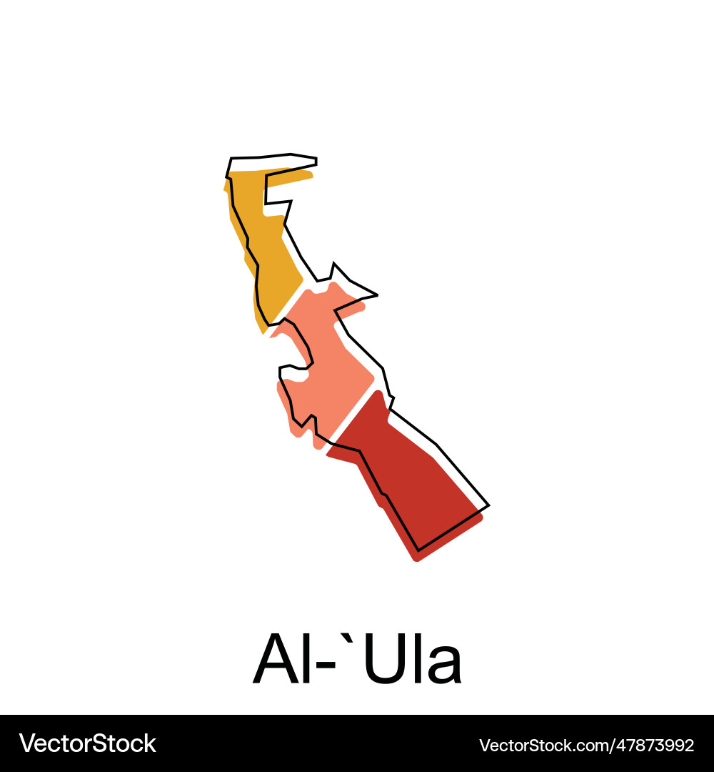 Al ula map map of saudi arabia capital Royalty Free Vector
