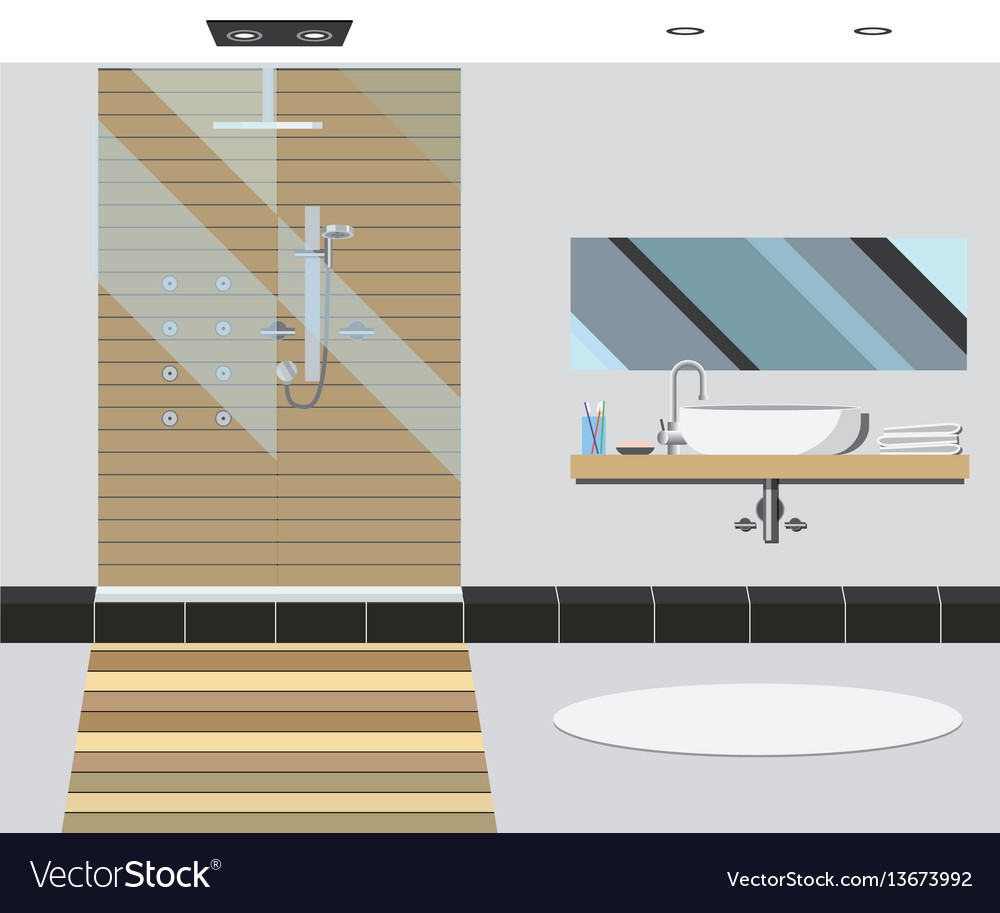 Bathroom interior Royalty Free Vector Image - VectorStock