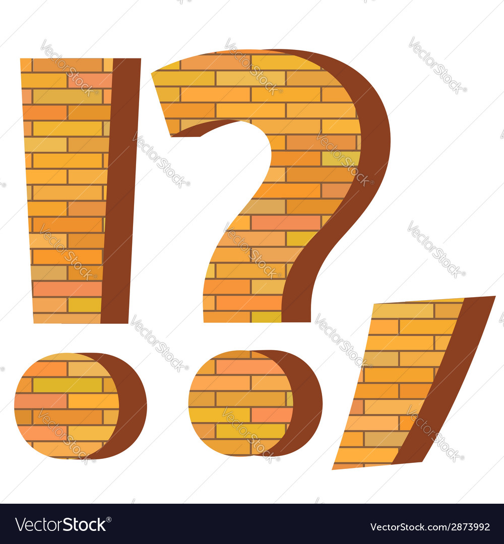 Brick question mark Royalty Free Vector Image - VectorStock