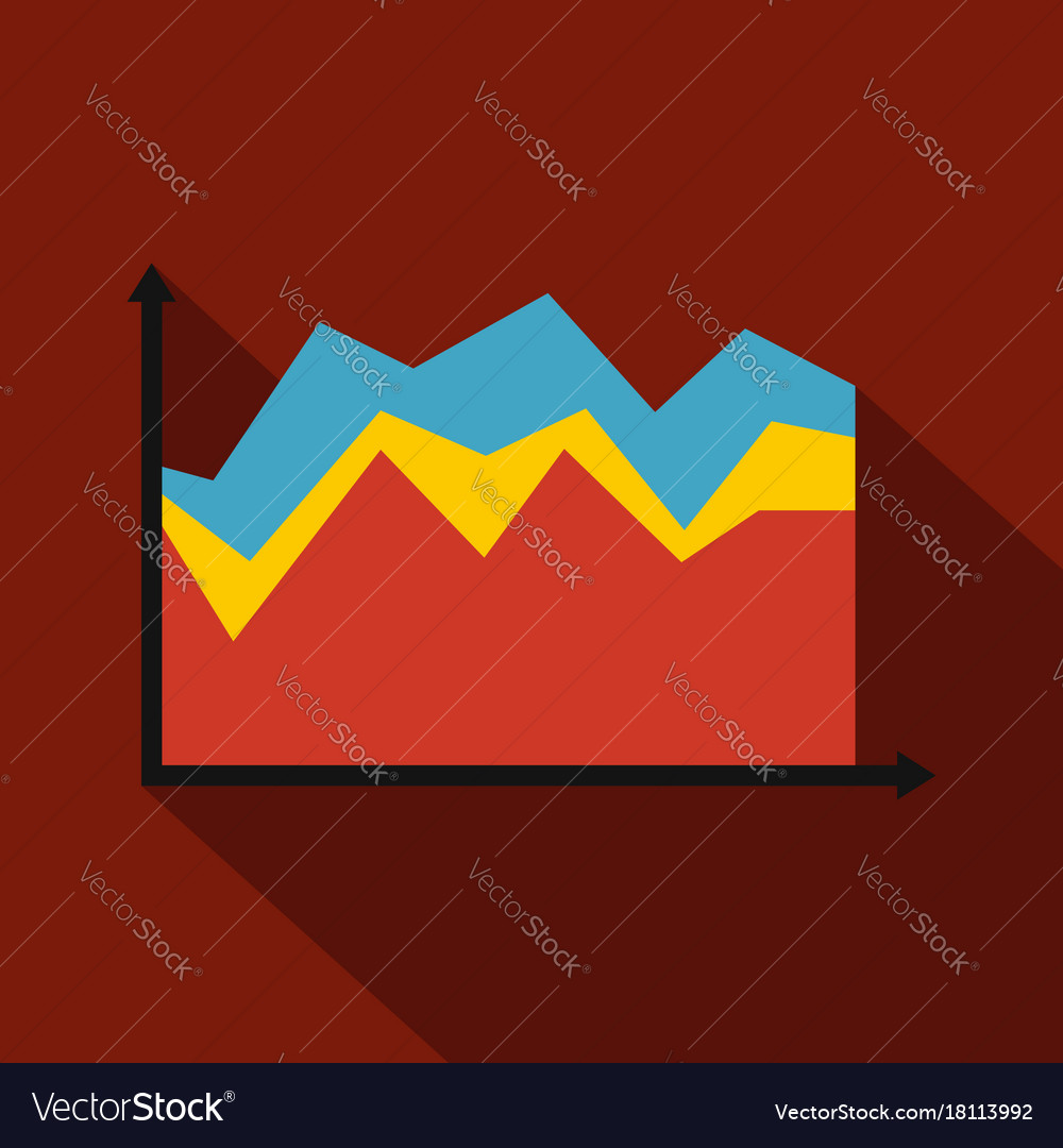 Business graph icon flat Royalty Free Vector Image