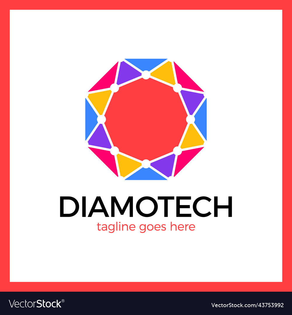 Diamond tech logo Royalty Free Vector Image - VectorStock