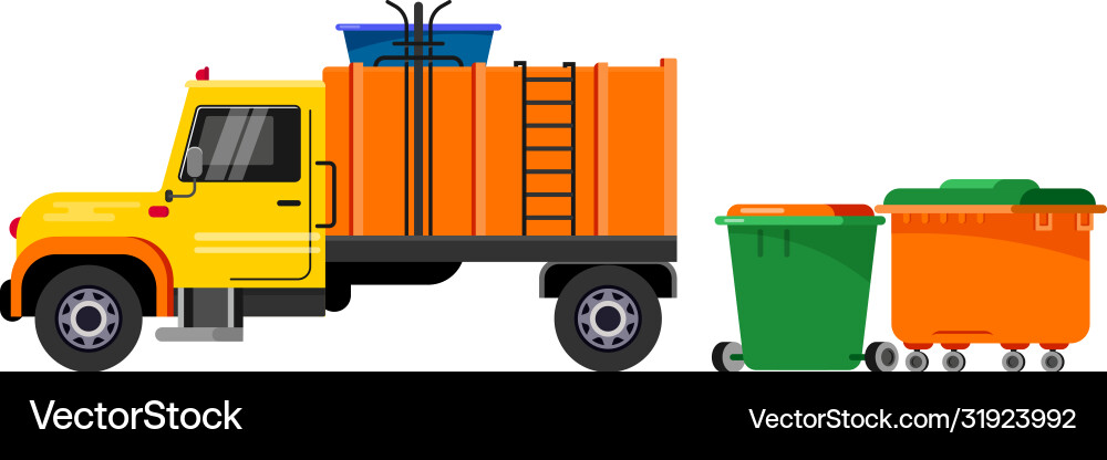 Garbage truck trash vehicle transportation Vector Image