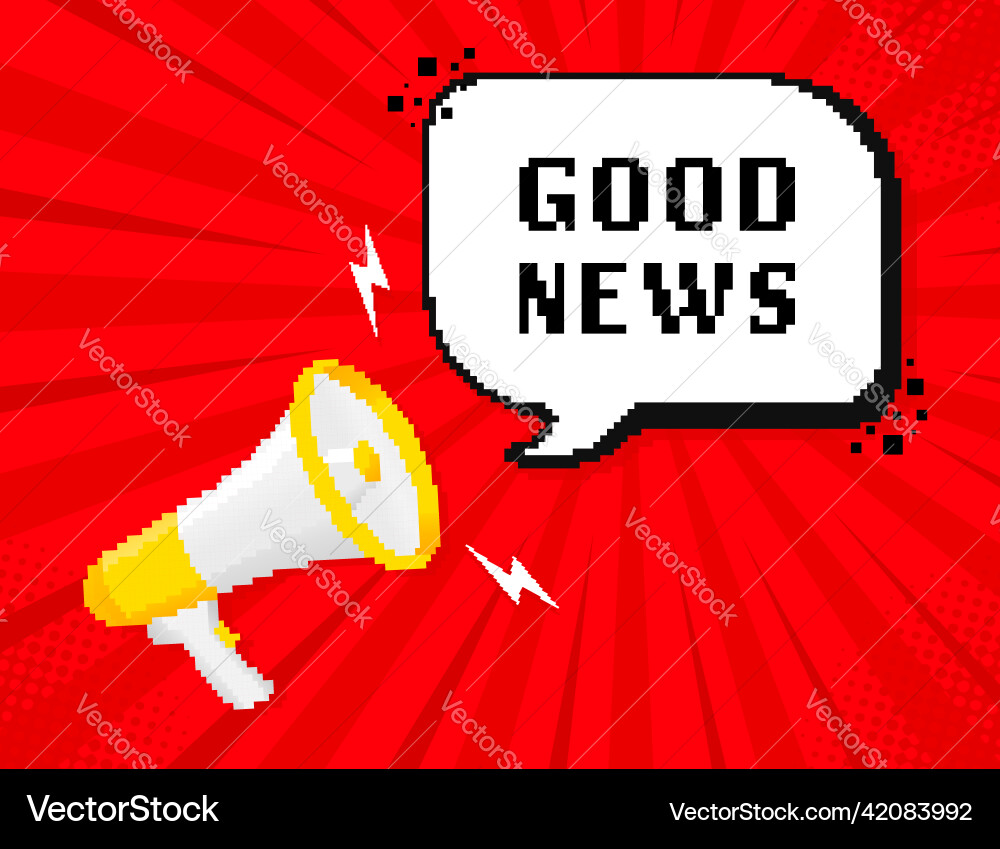 Good news megaphone on white background for flyer Vector Image