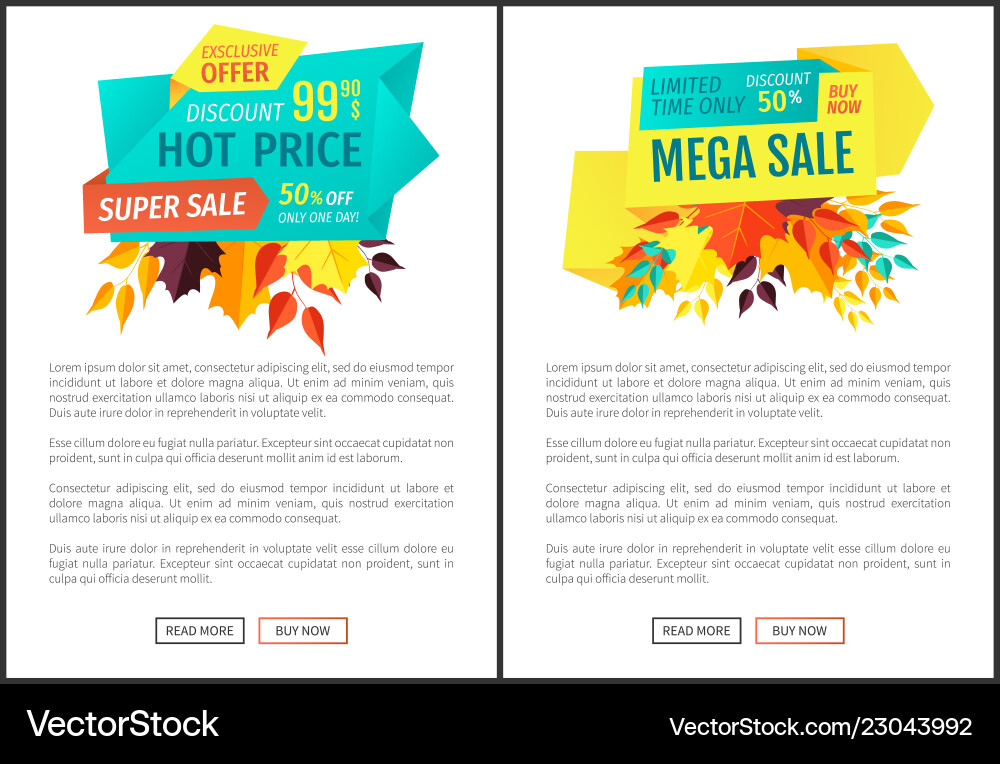 Hot price mega sale posters Royalty Free Vector Image