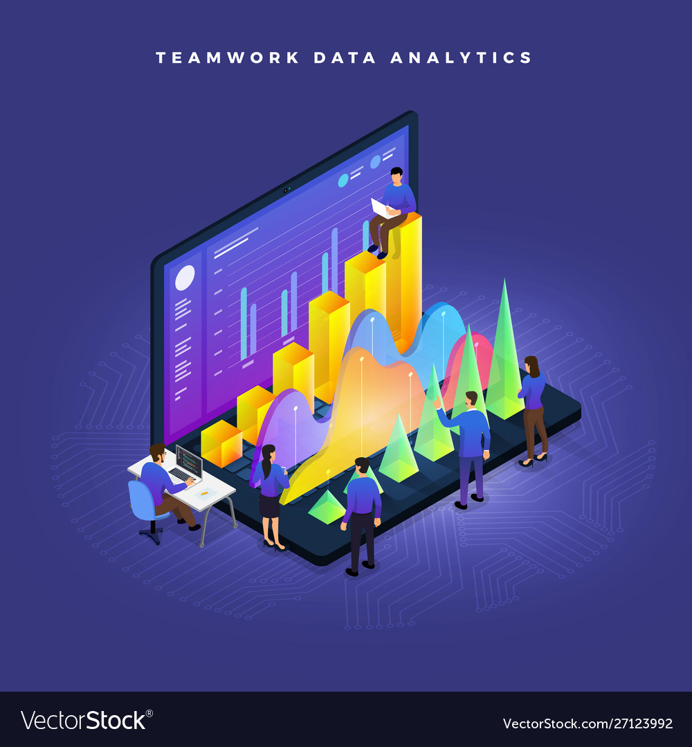 Isometric Data Analytics Royalty Free Vector Image