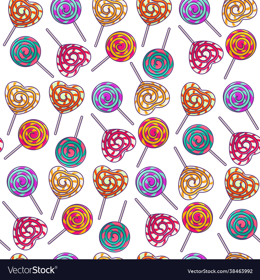 Lollipops seamless pattern Royalty Free Vector Image
