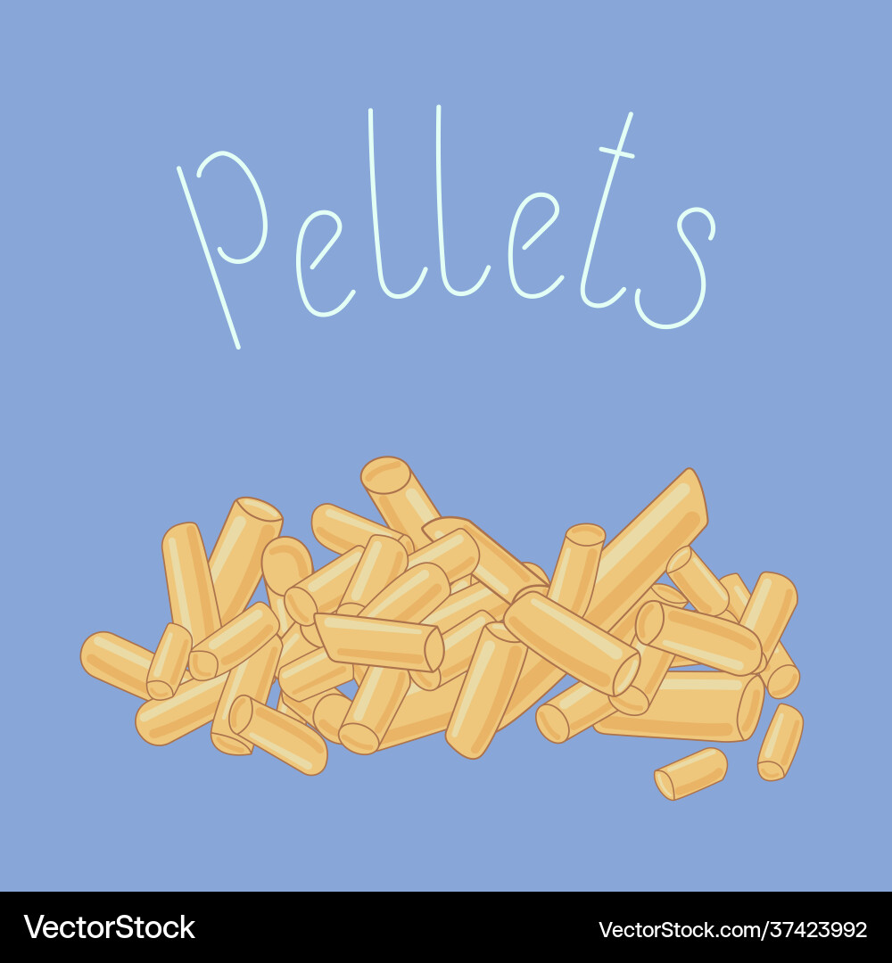 Pellets boiler fuel and lettering Royalty Free Vector Image