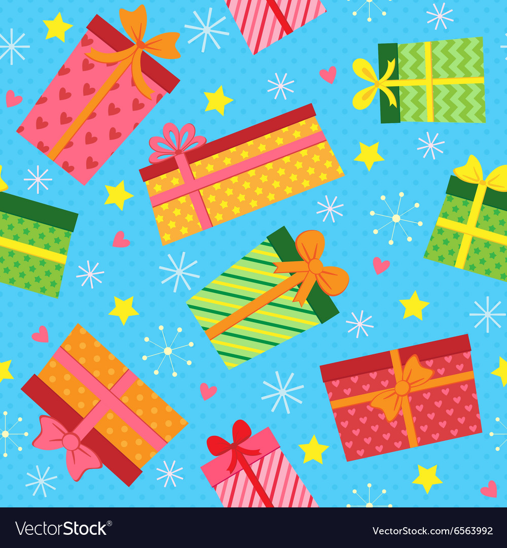 Seamless present pattern Royalty Free Vector Image