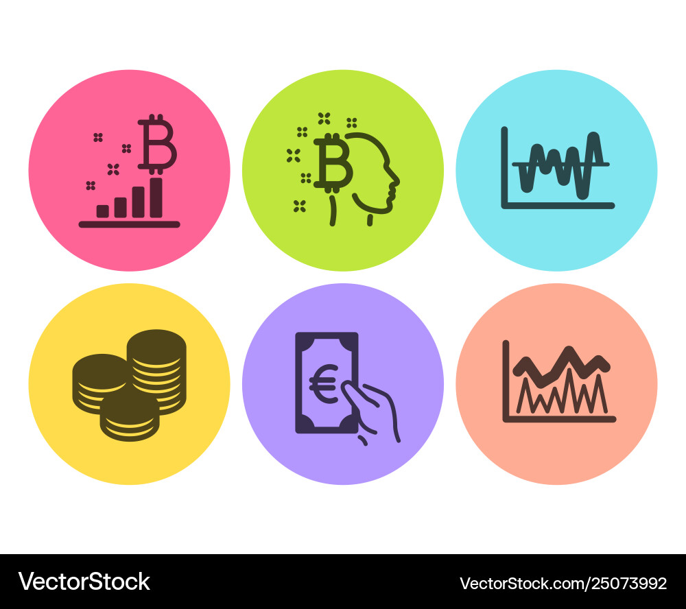 Stock analysis finance and tips icons set Vector Image