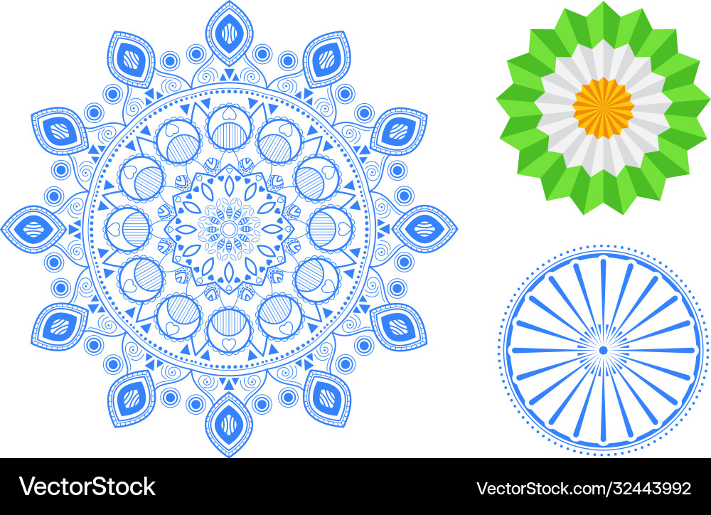 Traditional indian designs colorful decor Vector Image