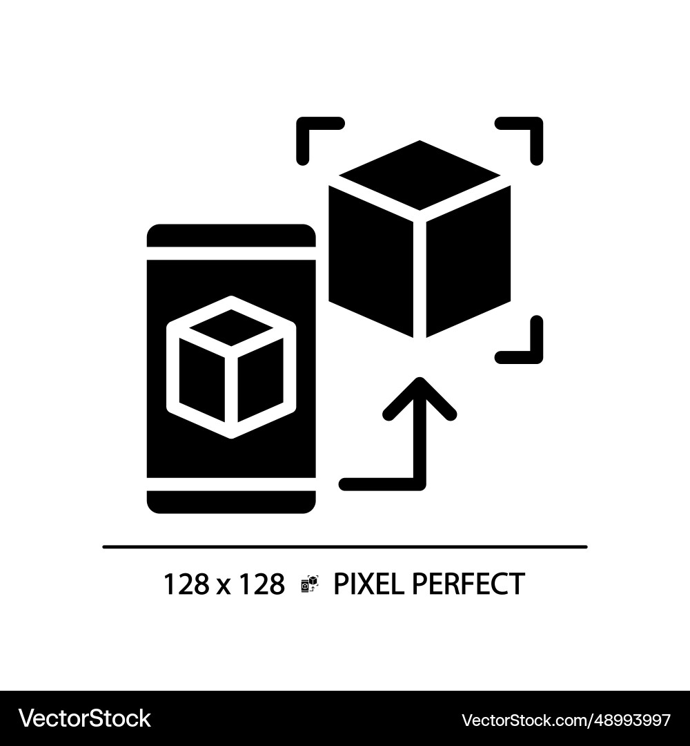 2d silhouette glyph style futuristic technology Vector Image