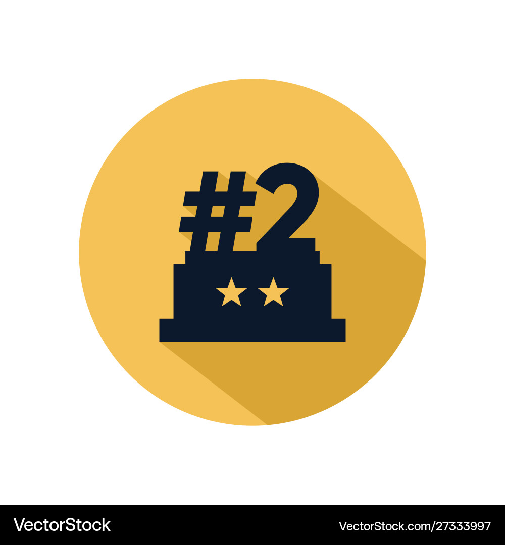 2nd trophy icon reward for champions Royalty Free Vector