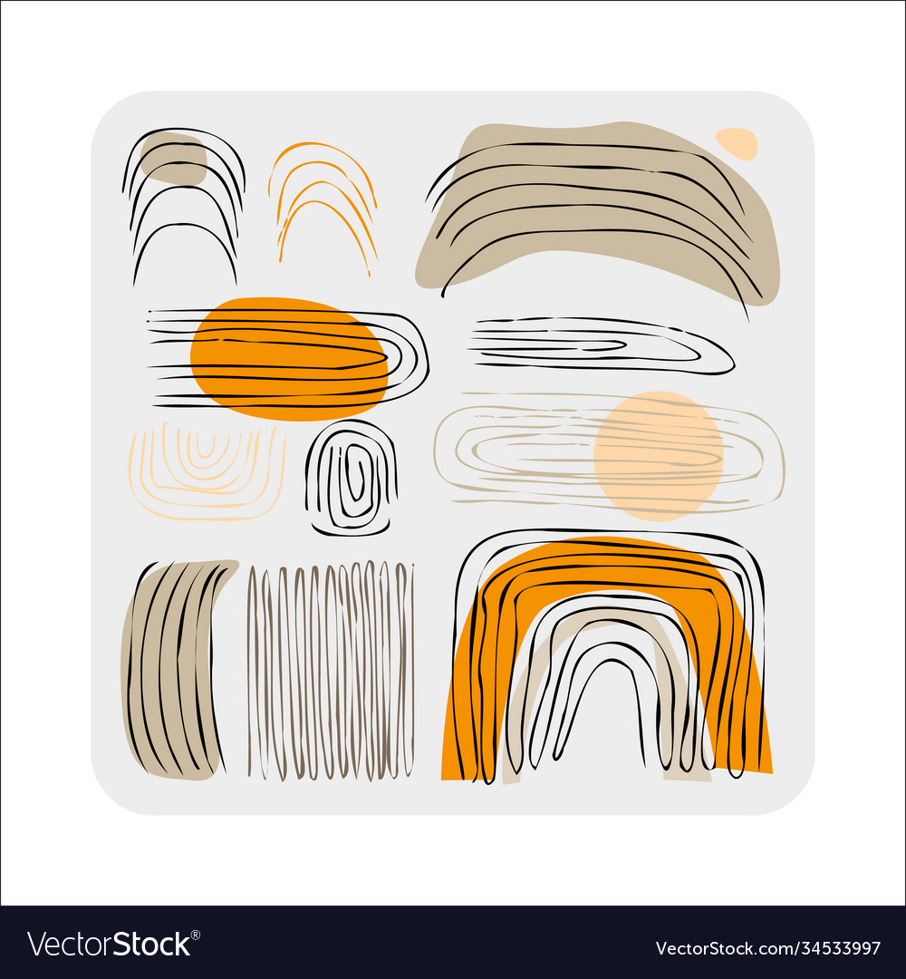Abstract handmade graphic elements isolated Vector Image
