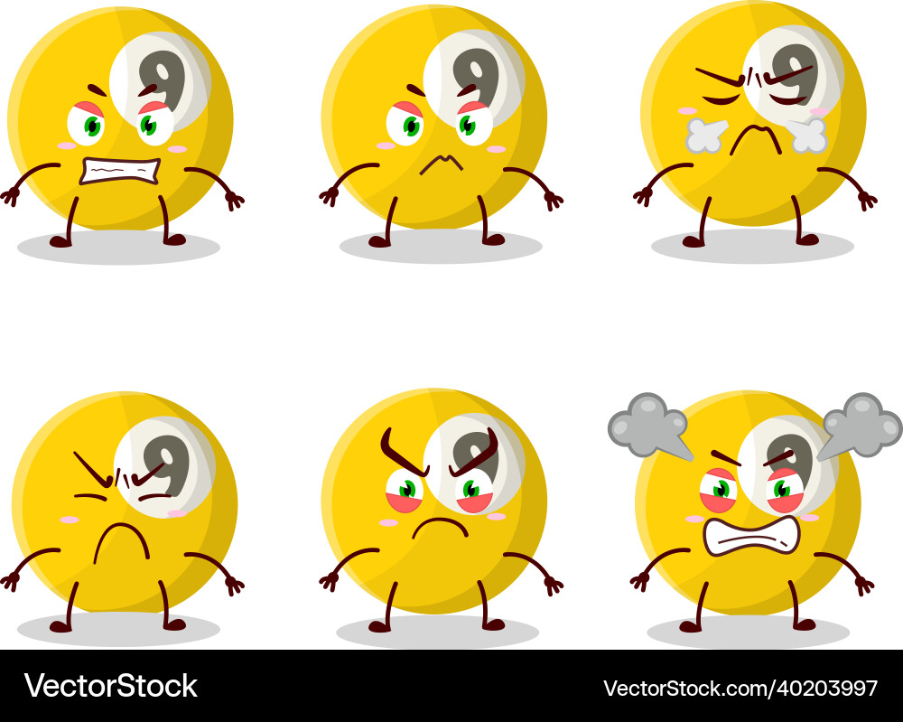 Billiards ball cartoon character with various Vector Image