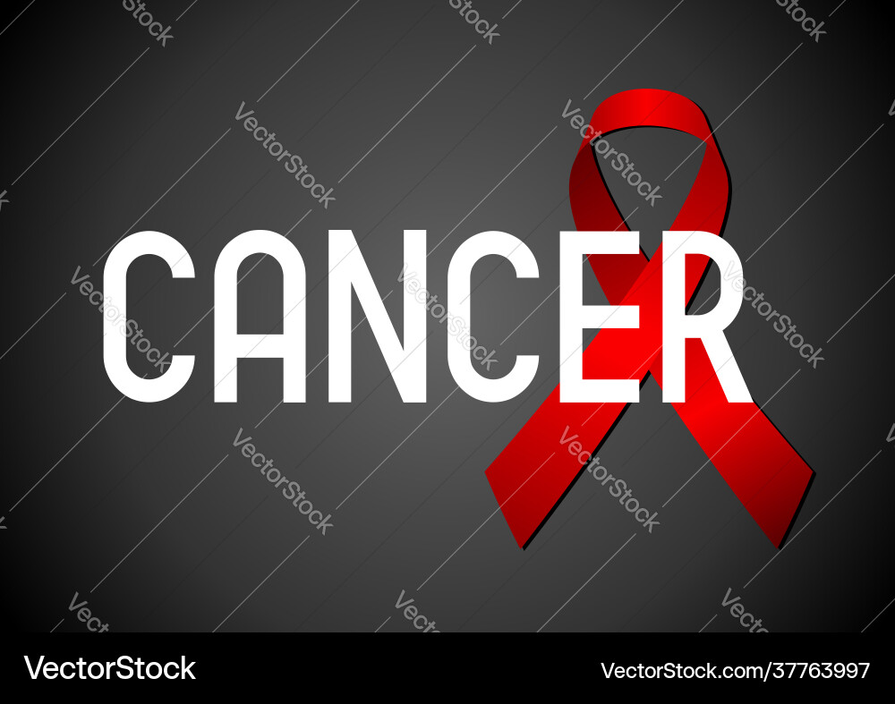 Cancer concept red ribbon Royalty Free Vector Image