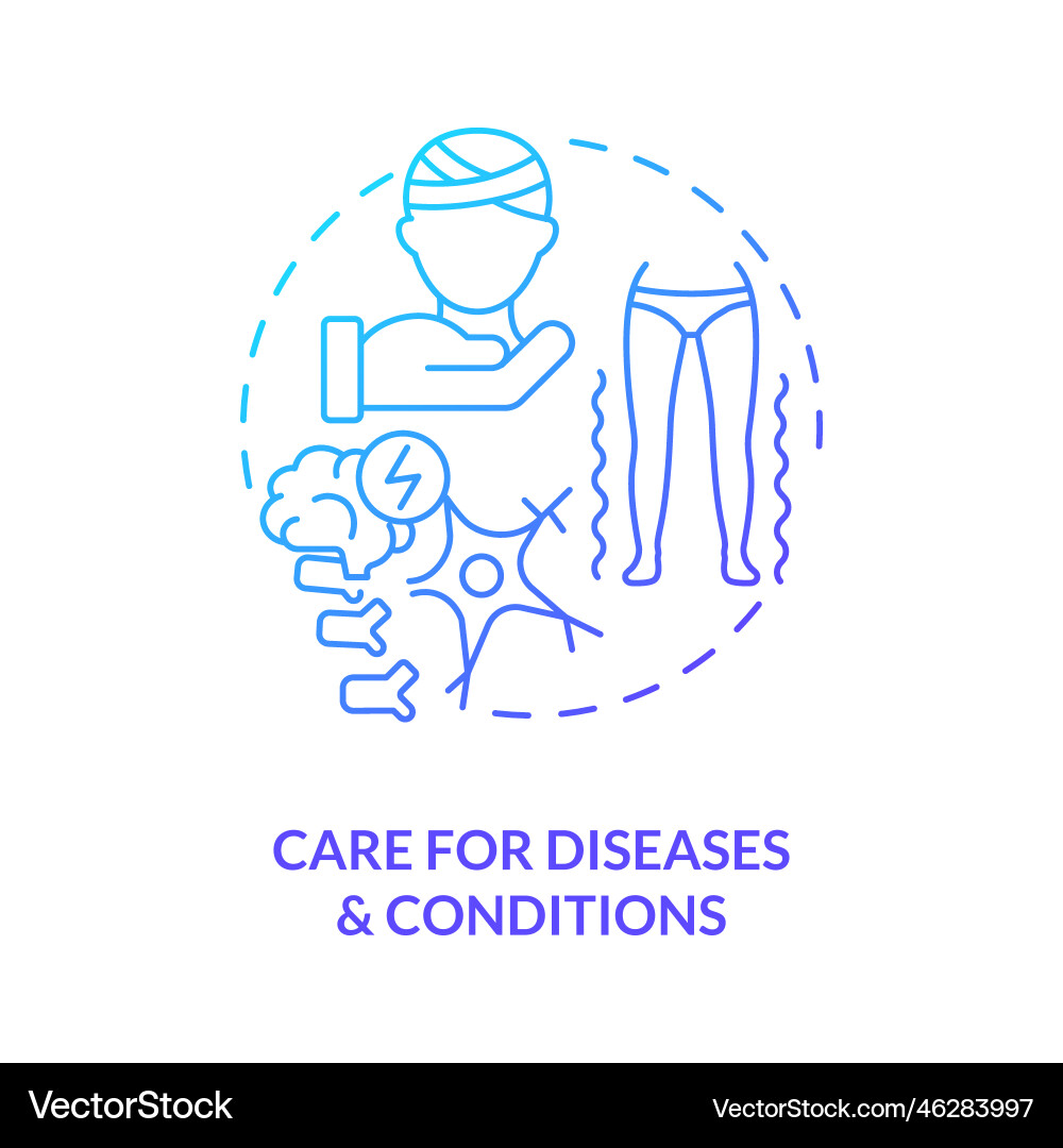 Care for diseases and conditions blue gradient Vector Image