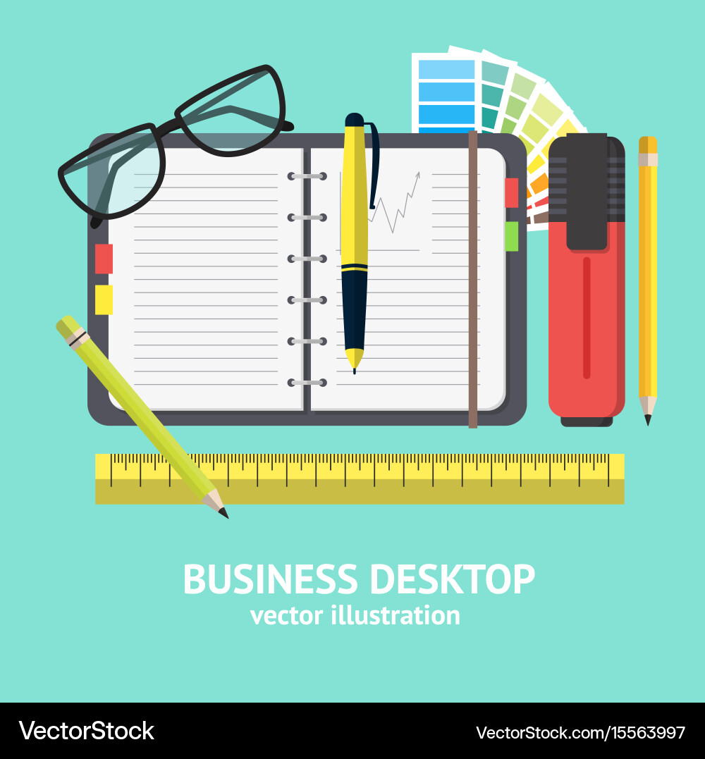 Cartoon business workplace card Royalty Free Vector Image