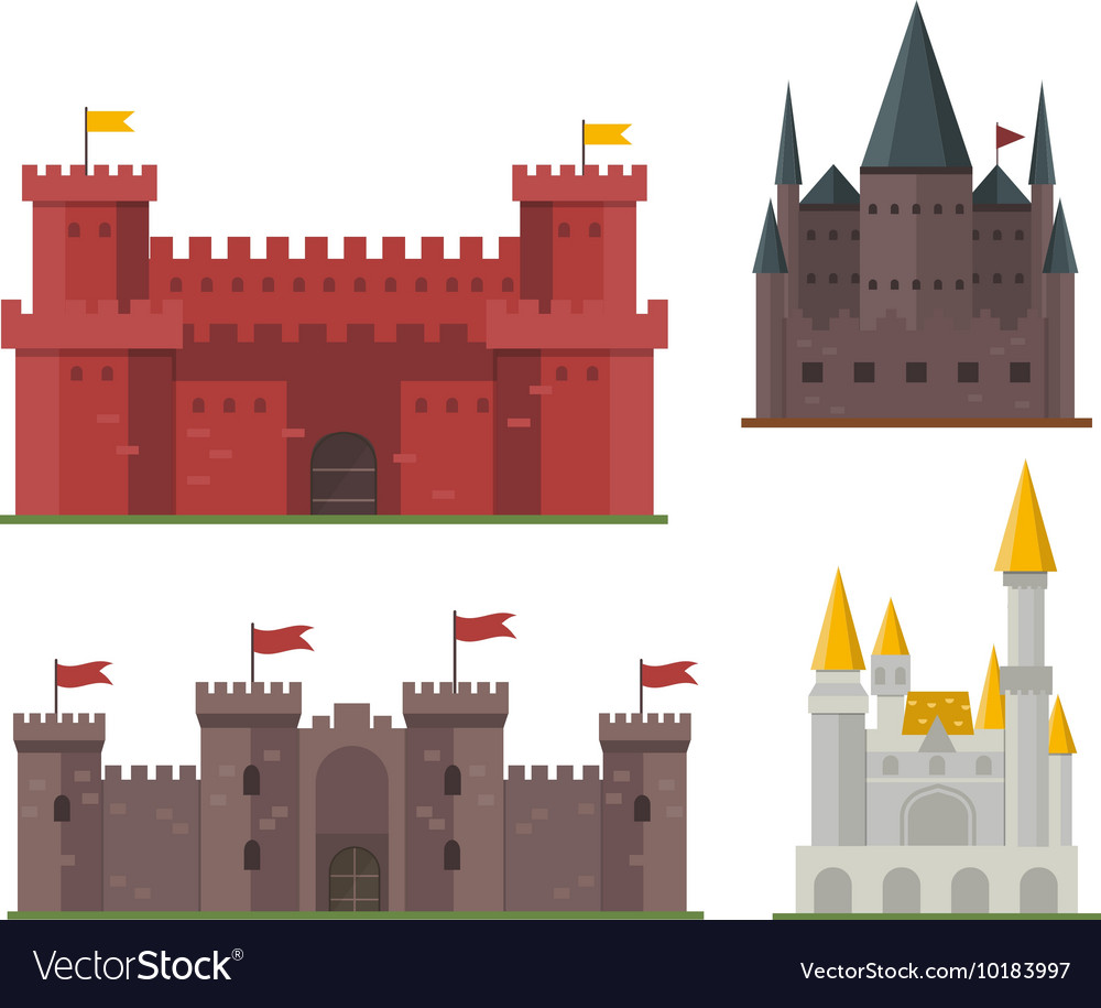 Castle tower building Royalty Free Vector Image