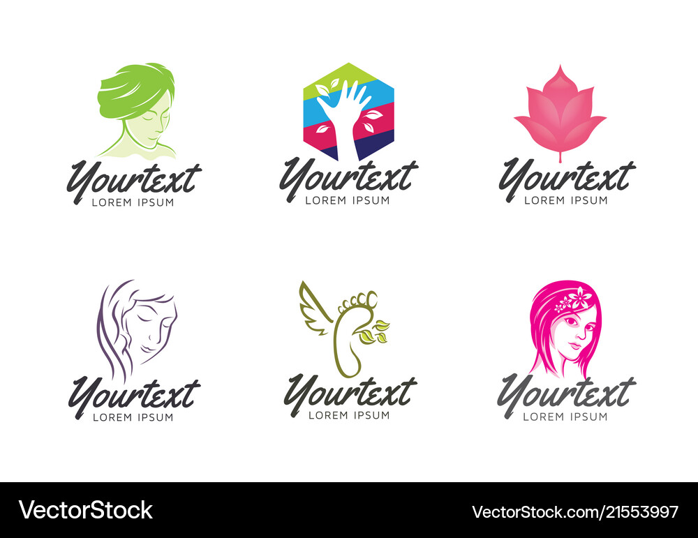 Collection beauty care logo Royalty Free Vector Image