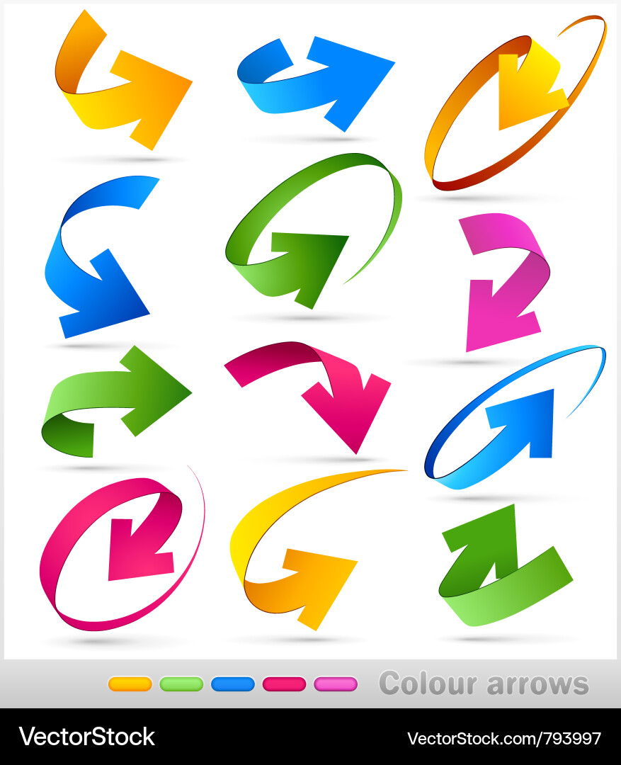 Collection of colour arrows Royalty Free Vector Image