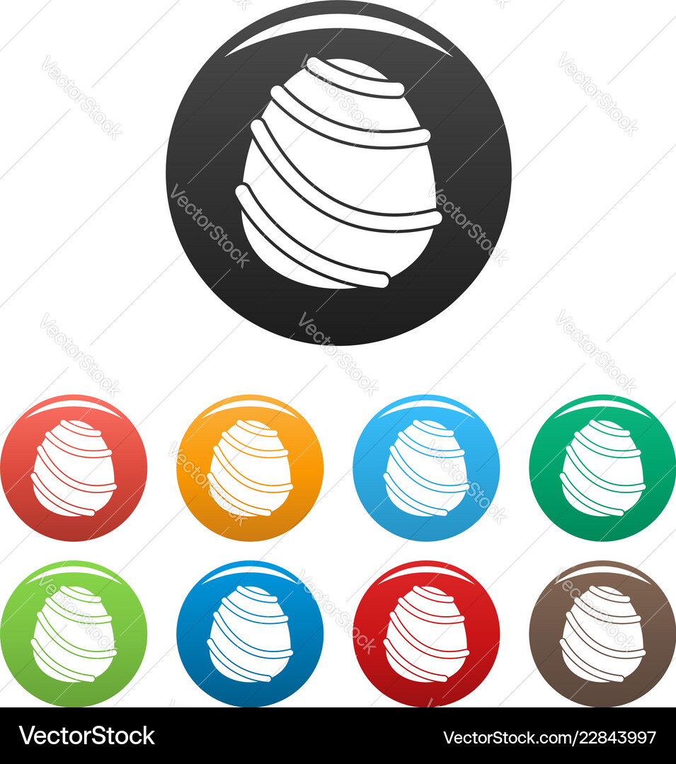 Cream caramel icons set color Royalty Free Vector Image