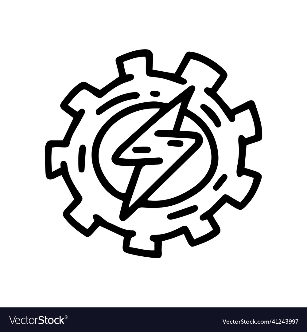 Electricity production line doodle simple Vector Image Electricity production line doodle simple Vector Image