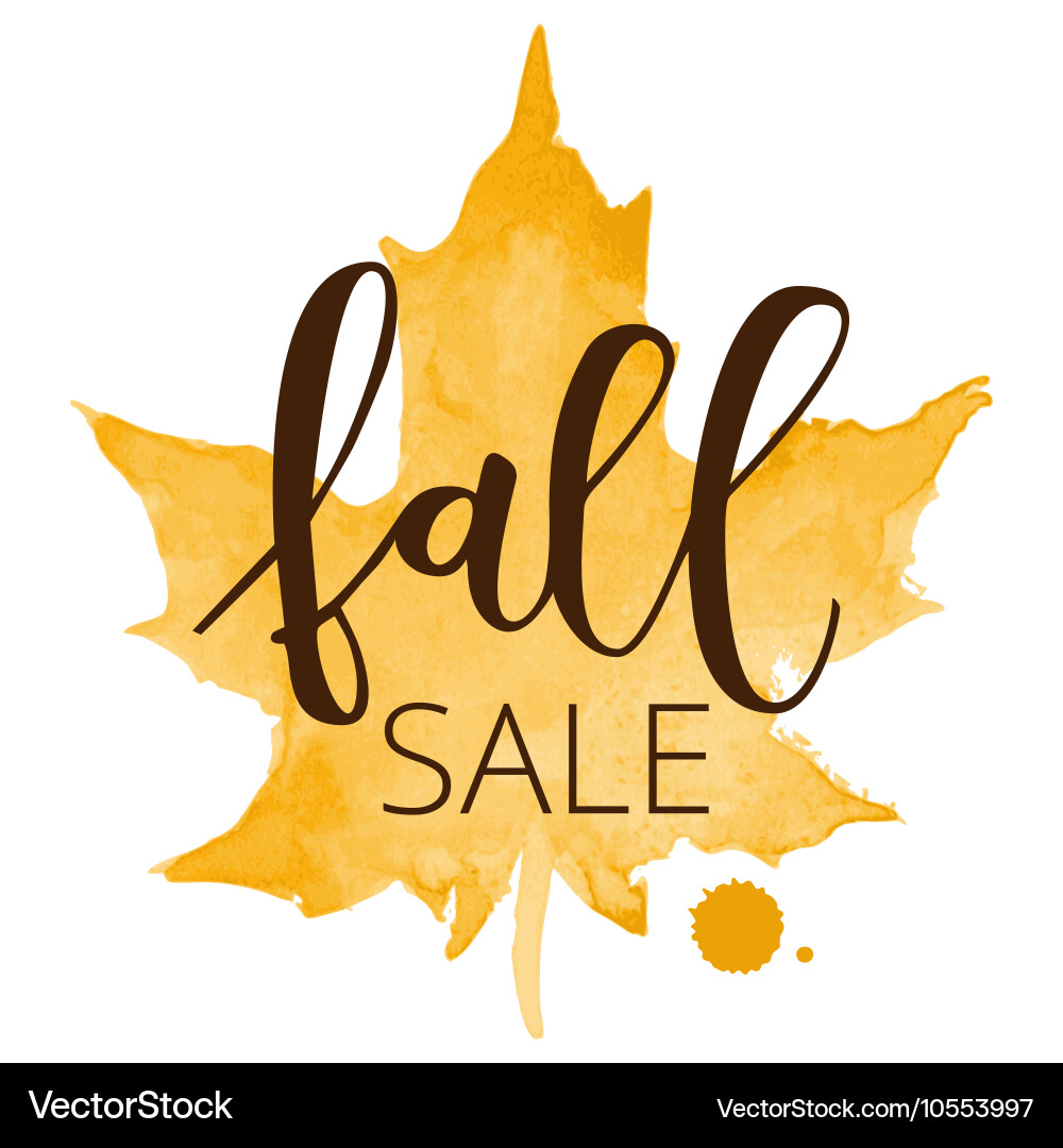 Fall sale hand written inscription Royalty Free Vector Image