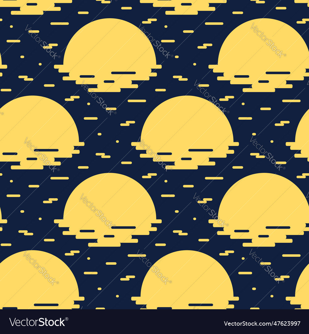 Full moon clouds seamless pattern Royalty Free Vector Image