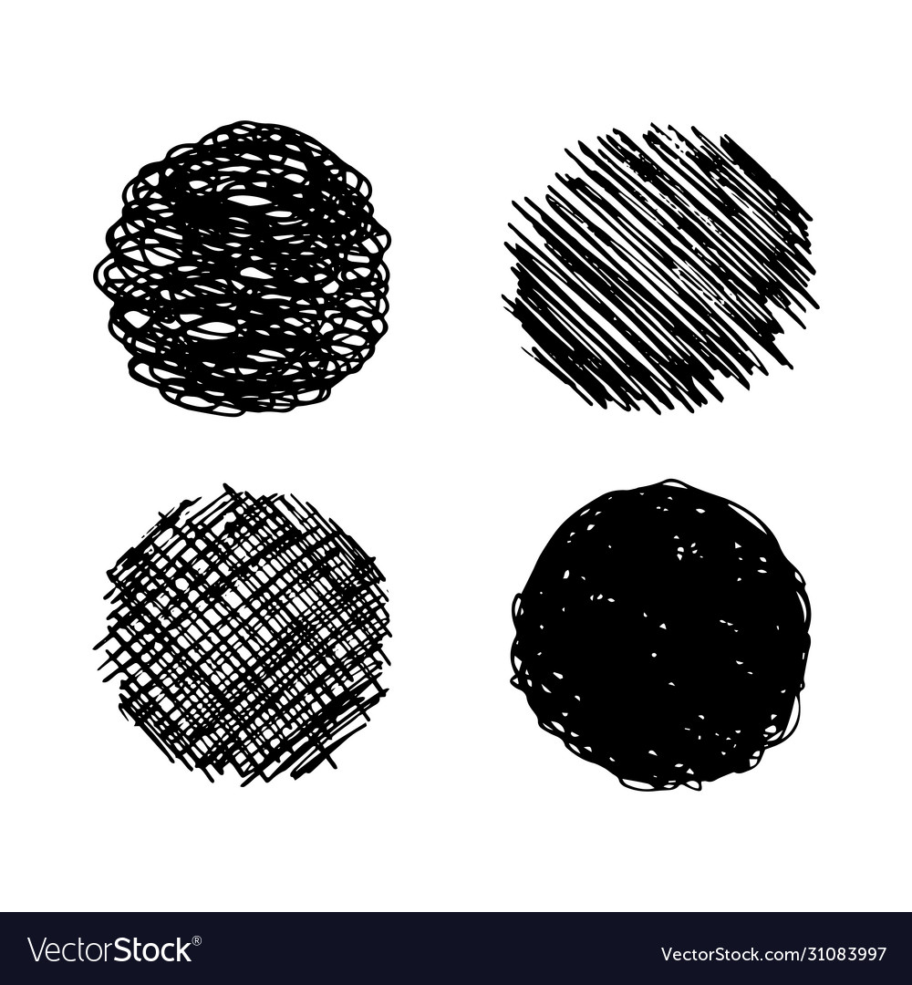Hand drawn circle scribble smear Royalty Free Vector Image