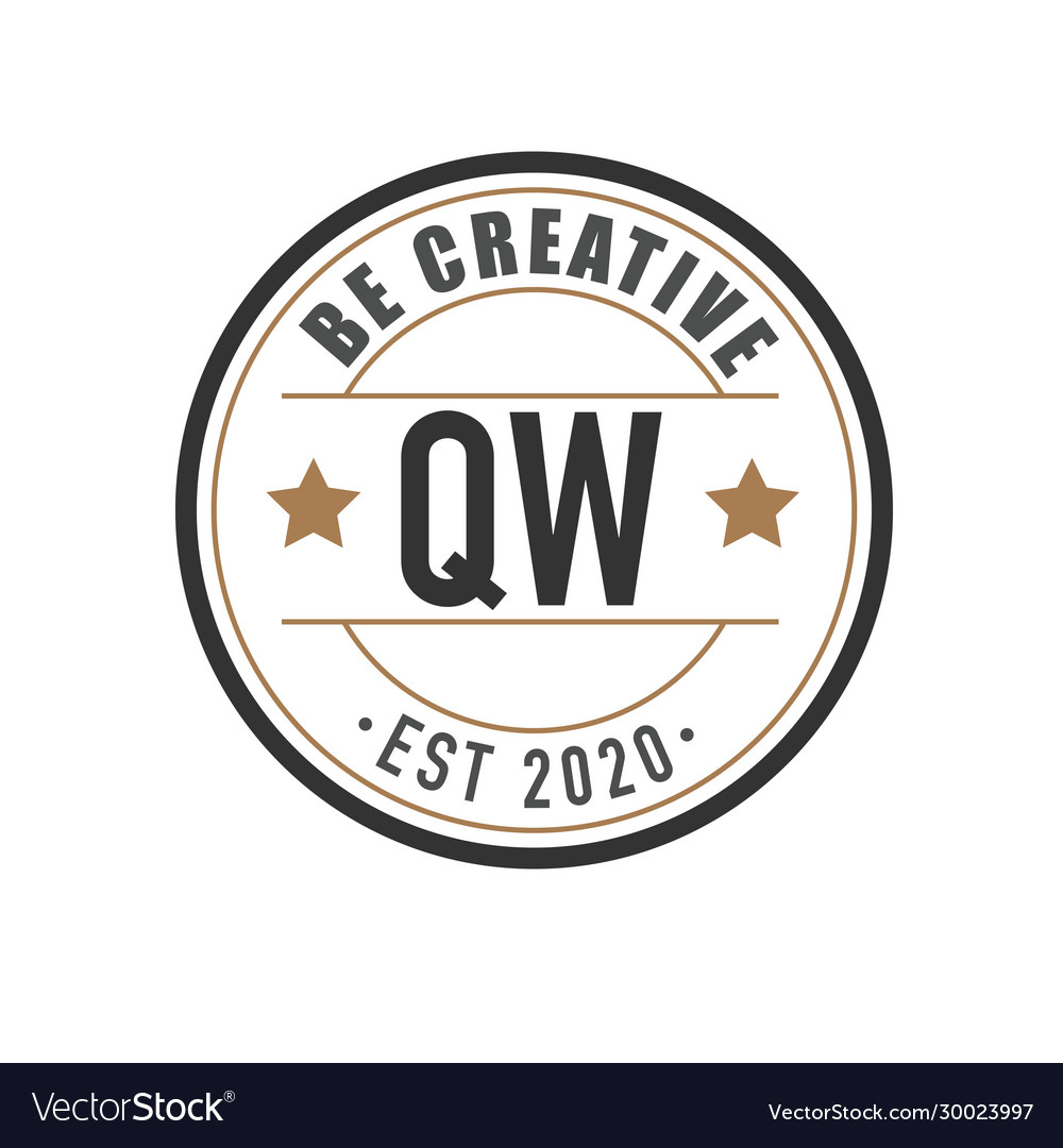 Initial letter qw elegance logo design template Vector Image