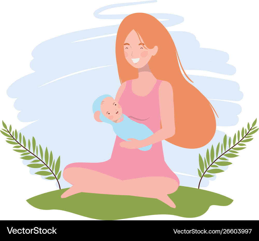 Isolated mother with baby design Royalty Free Vector Image