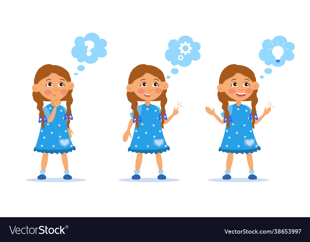 Kid thinking concept Royalty Free Vector Image