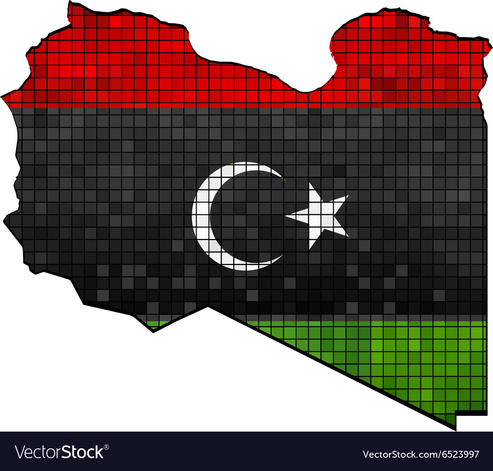 Libya map with flag inside Royalty Free Vector Image