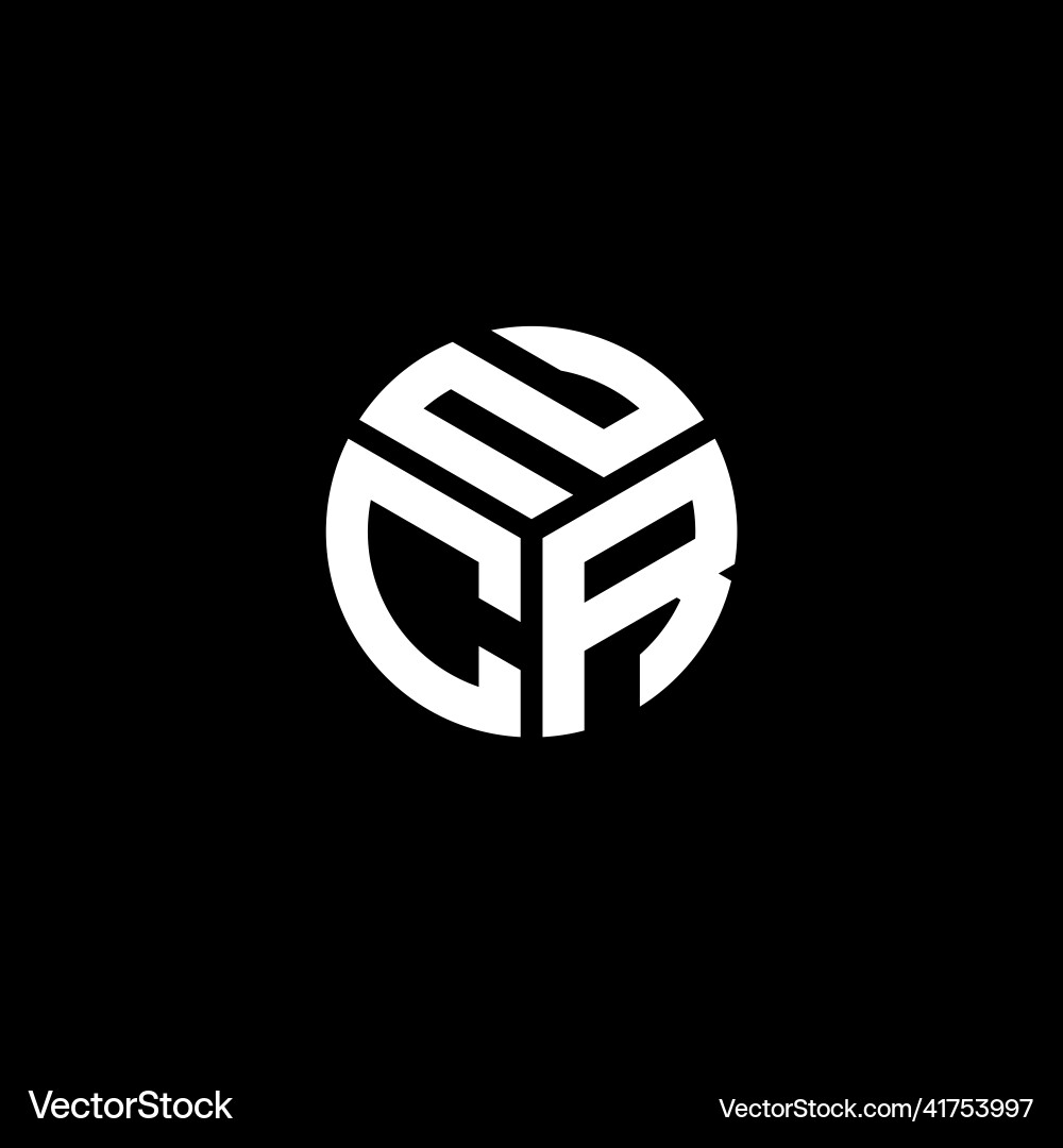 Ncr letter logo design on black background Vector Image