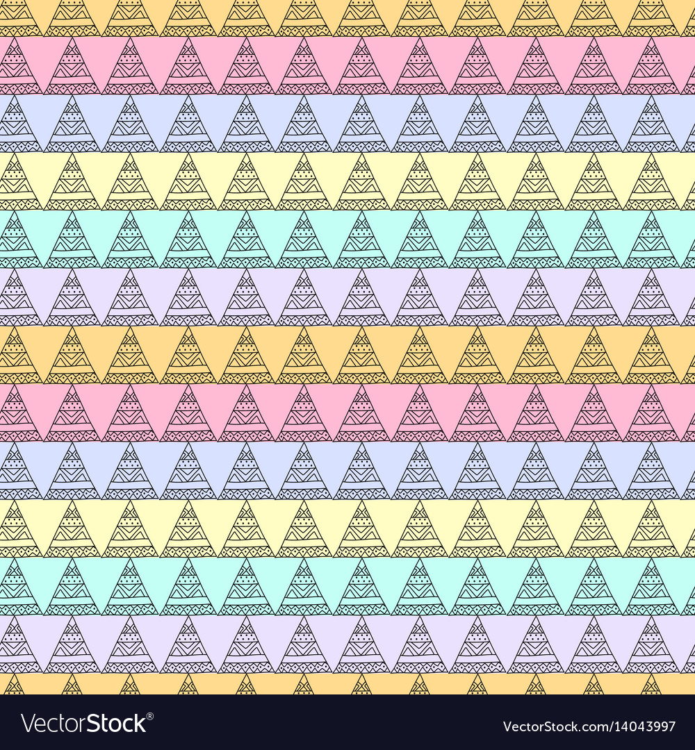Pastel multicolor seamless pattern with triangles Vector Image