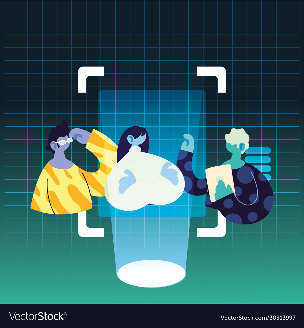 People sharing work methods online Royalty Free Vector Image