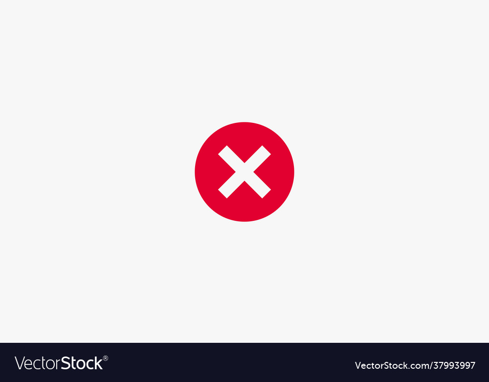 Red crossmark button on white background creative Vector Image