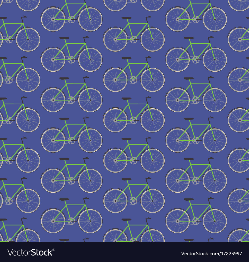 Seamless pattern green bikes Royalty Free Vector Image