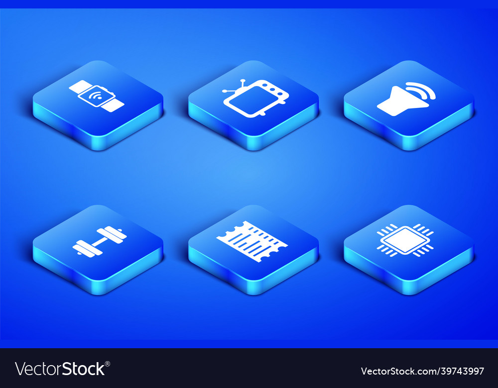 Set processor with cpu smartwatch wireless paper Vector Image