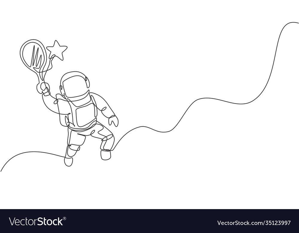 Single continuous line drawing floating Royalty Free Vector