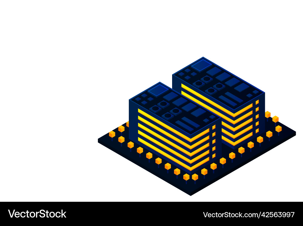 Smart city or intelligent building isometric Vector Image