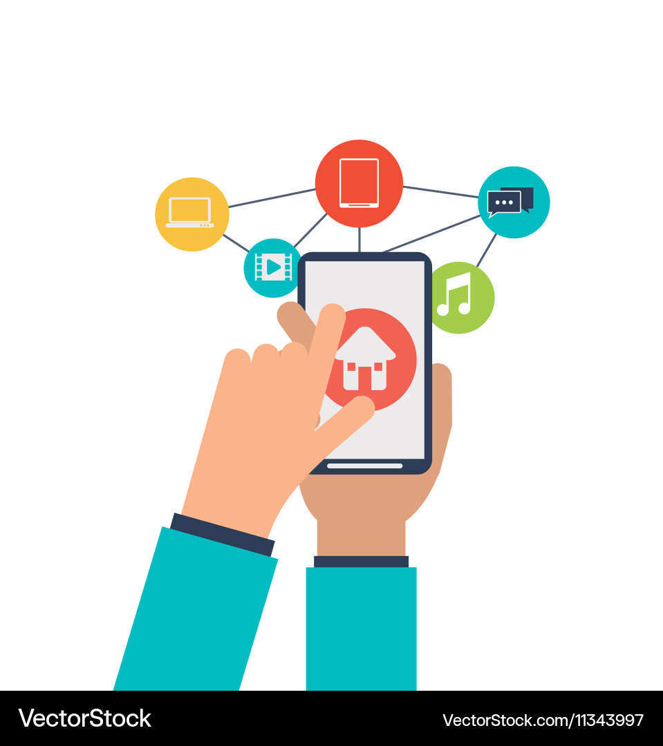 Smartphone and social media design Royalty Free Vector Image