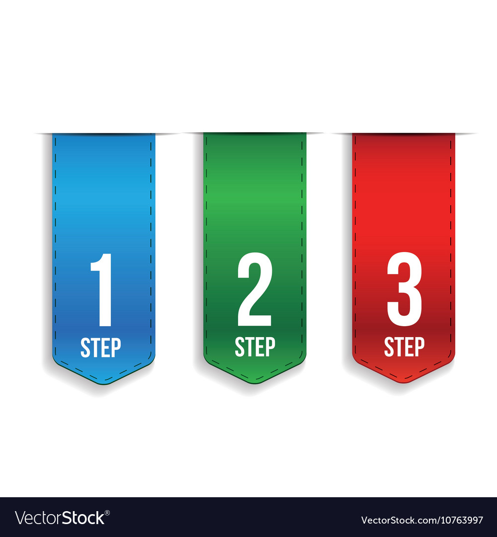 Step one two three progress Royalty Free Vector Image