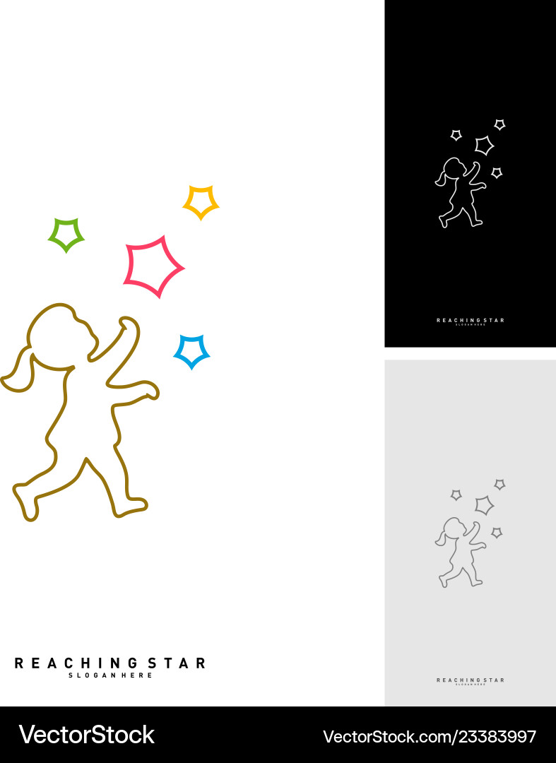 Take a star logo design template reaching stars Vector Image