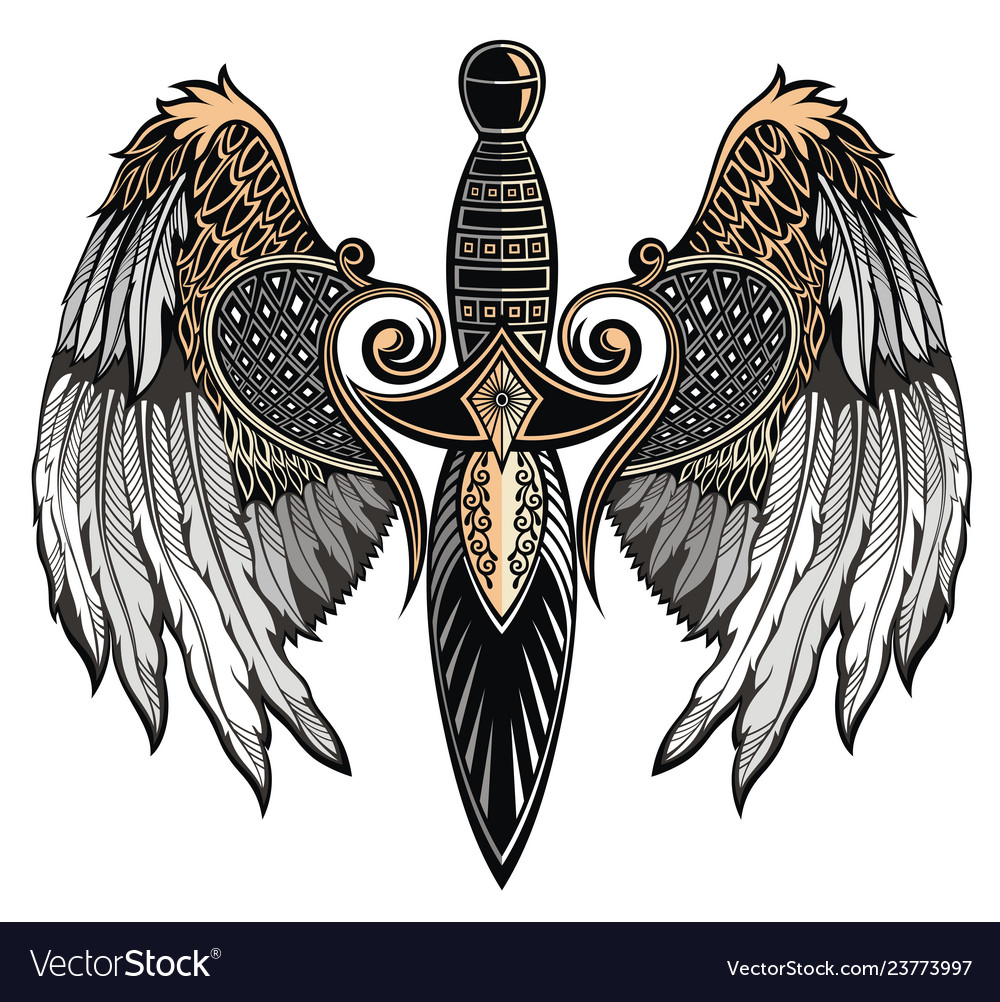 Winged sword Royalty Free Vector Image - VectorStock