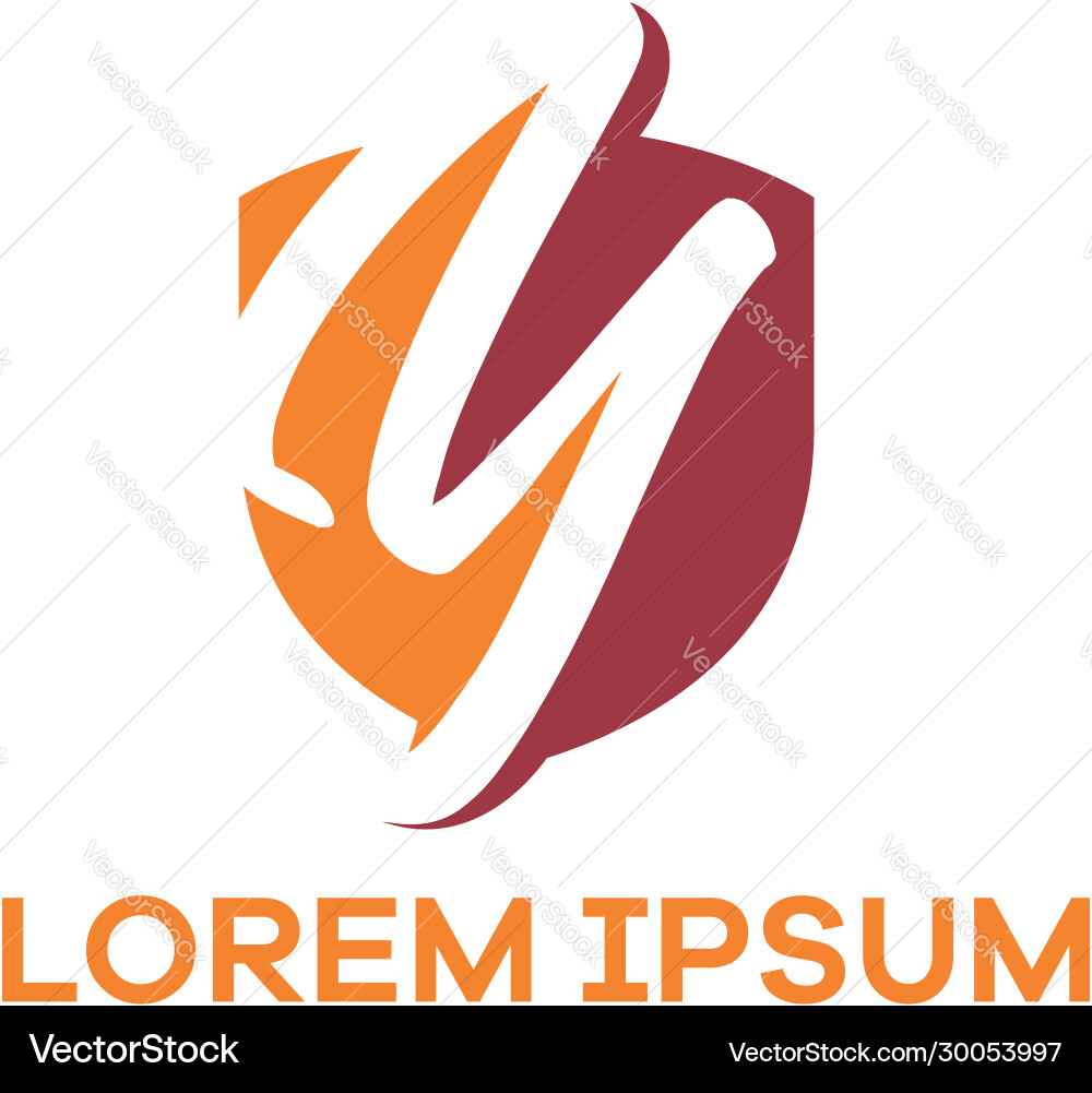 Y letter logo design letter in shield Royalty Free Vector